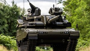 This is the new Franco-German tank EMBT-ADT 140: turret with 3 cannons ...